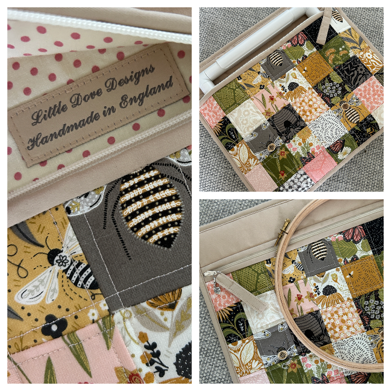 Large Bee Garden Patchwork Project Bag – Little Dove Designs