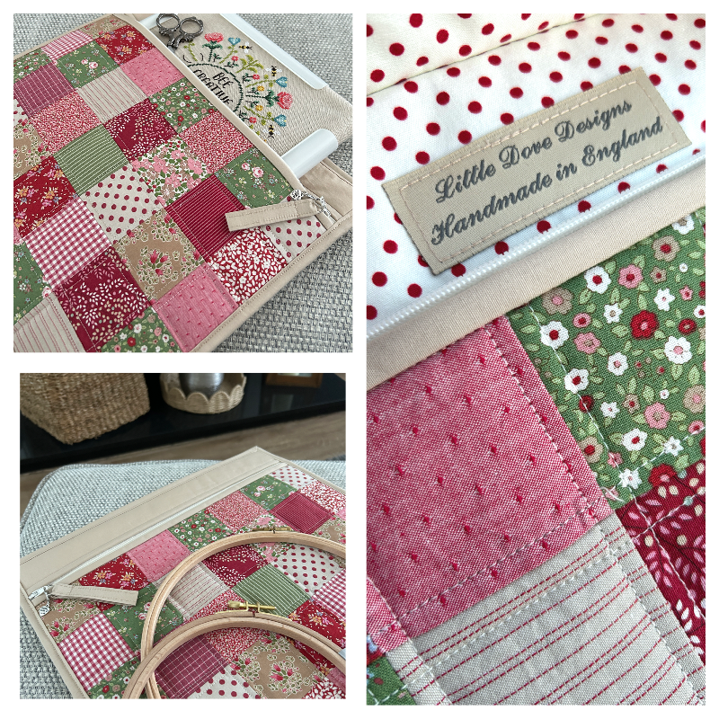 Large Red Patchwork Project Bag – Little Dove Designs